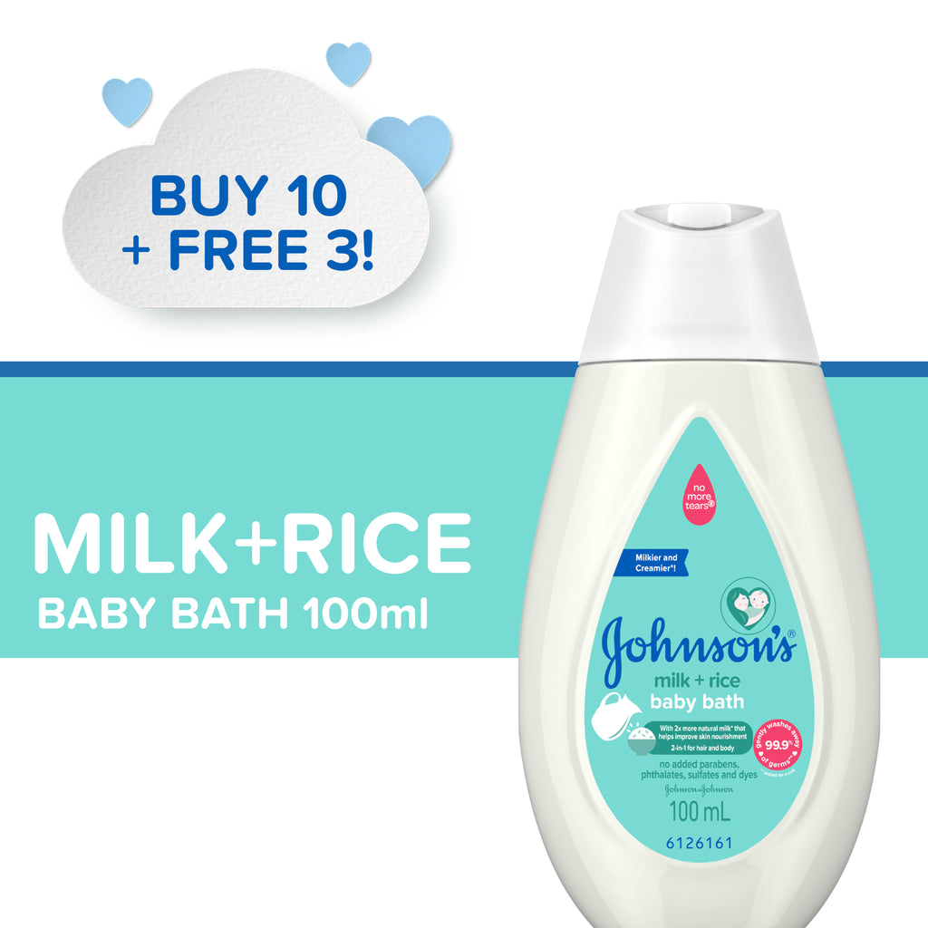 Buy 10 Take 3 - Johnson's Milk+Rice Bath 100ml – Health Care Essentials